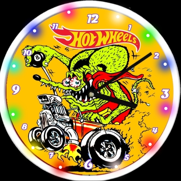 rat fink hot wheels | Accessories | Hot Wheels Wall Clock With Colorful ...
